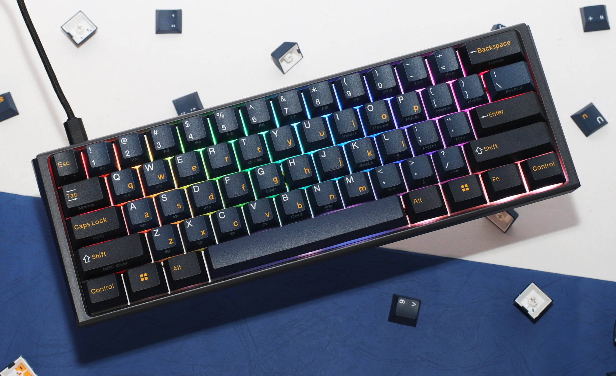 Ducky One 3 Mini Pro Nazca 8K 60% Hotswap RGB Triple Shot PBT Keyboard