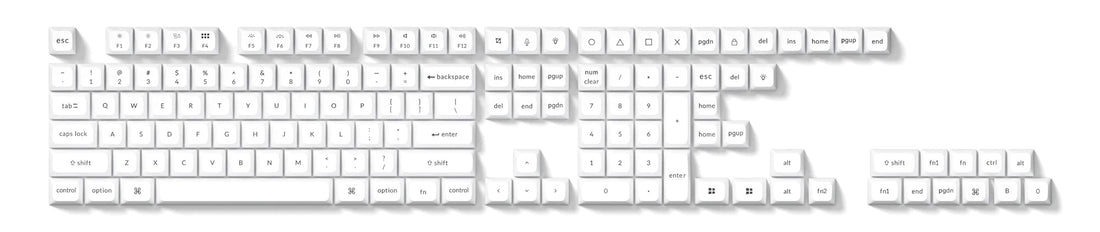 Keychron Black on White 137 Key KSA Profile Double Shot PBT Keycap Set