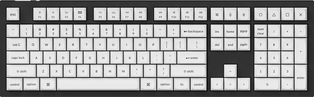 Keychron Black on White 137 Key KSA Profile Double Shot PBT Keycap Set