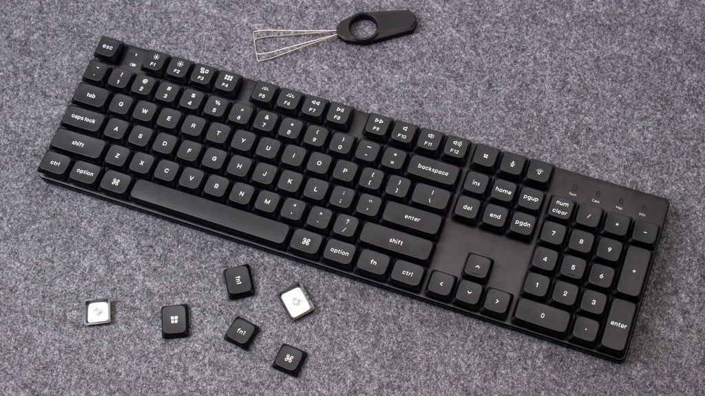 Keychron White on Black 118 Key LSA Profile Double Shot PBT Keycap Set