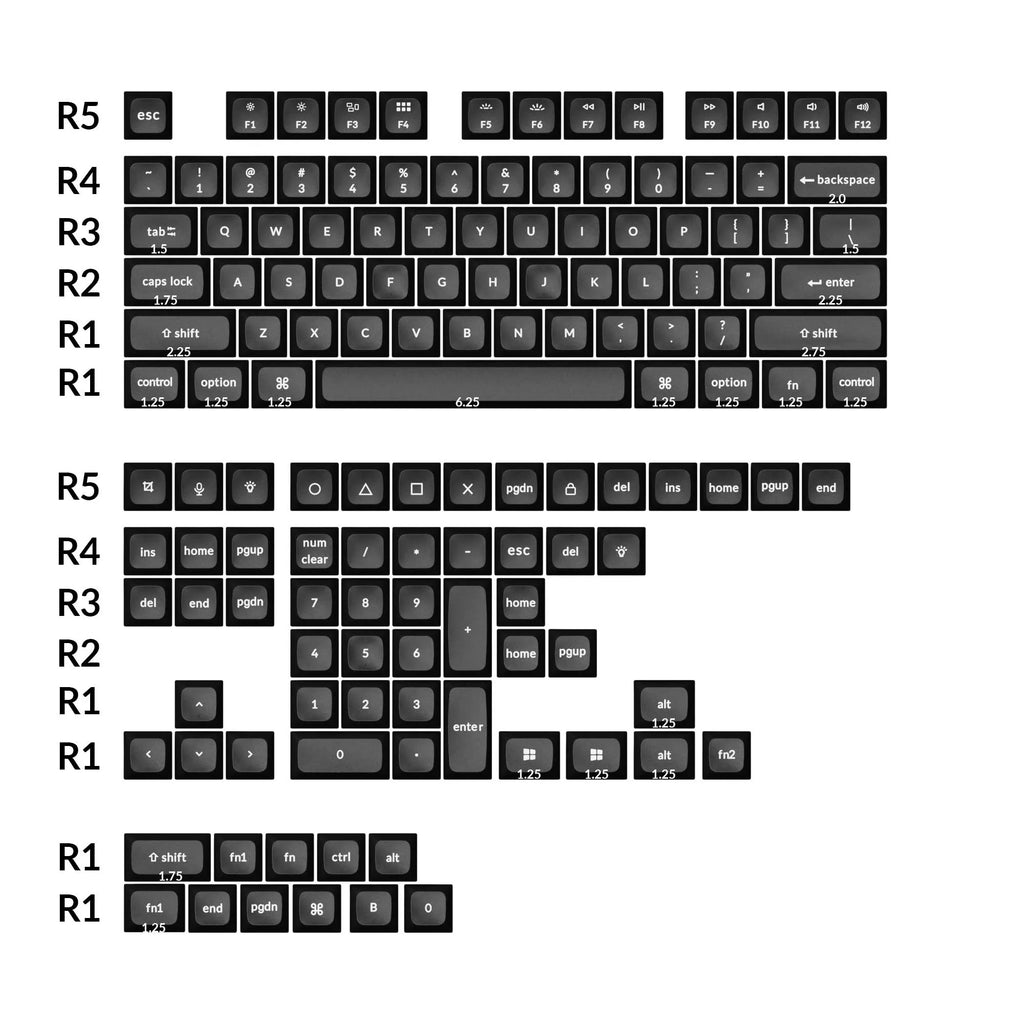 Keychron Dark Grey / Greyish Blue 140 Key KSA Profile Double Shot PBT