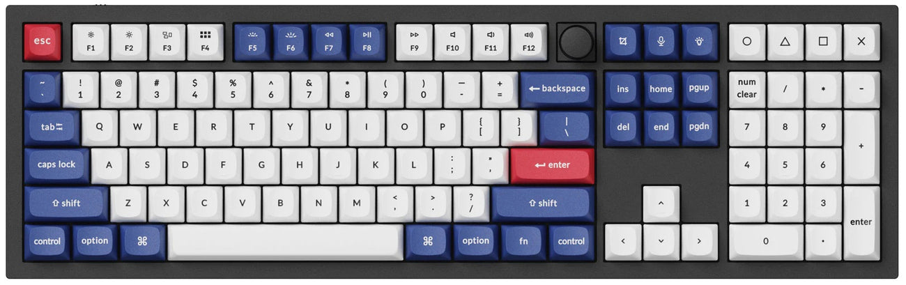 Keychron Blue / White 141 Key OSA Profile Double Shot PBT Keycap Set