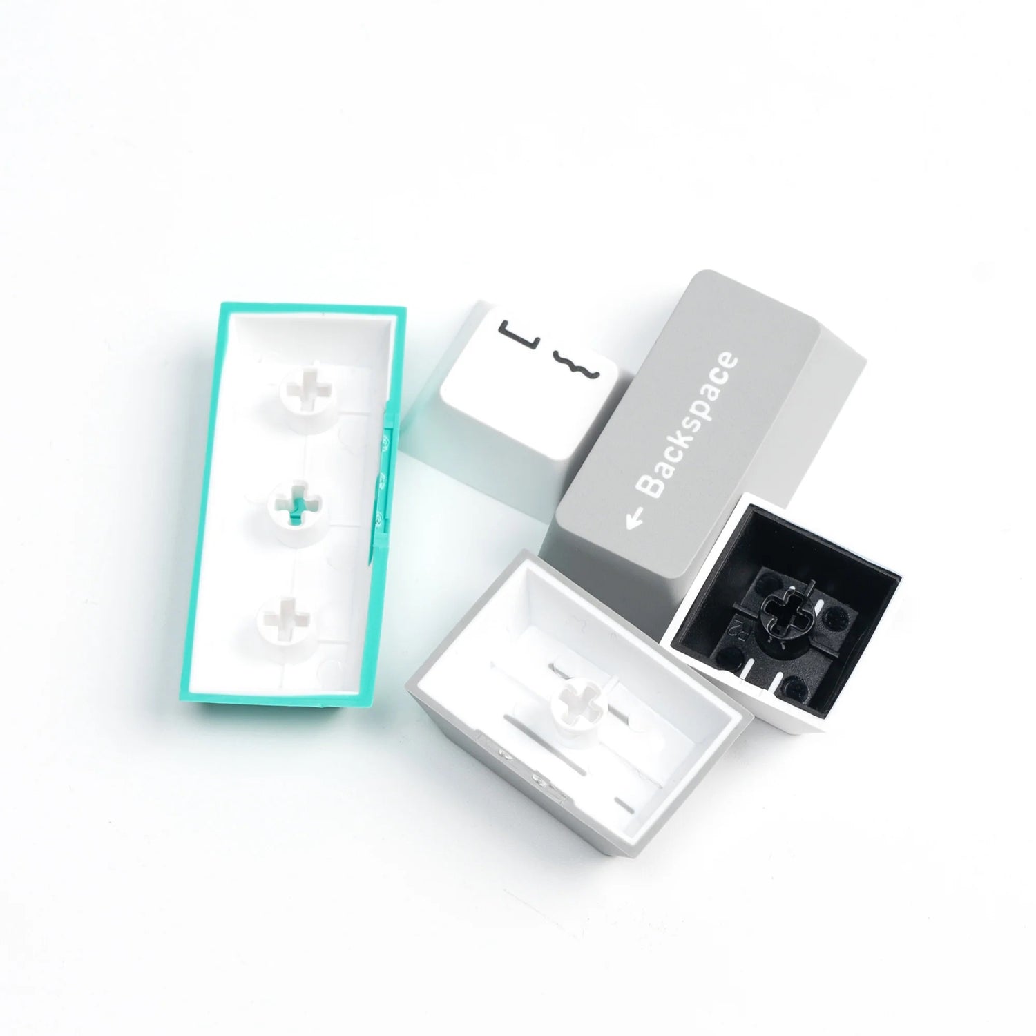 Keychron Grey / White / Mint 143 Key Cherry Profile Double Shot PBT Ke