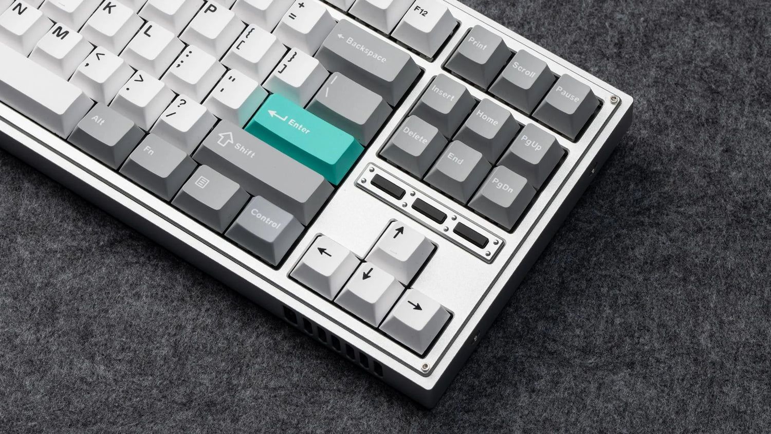 Keychron Grey / White / Mint 143 Key Cherry Profile Double Shot PBT Ke
