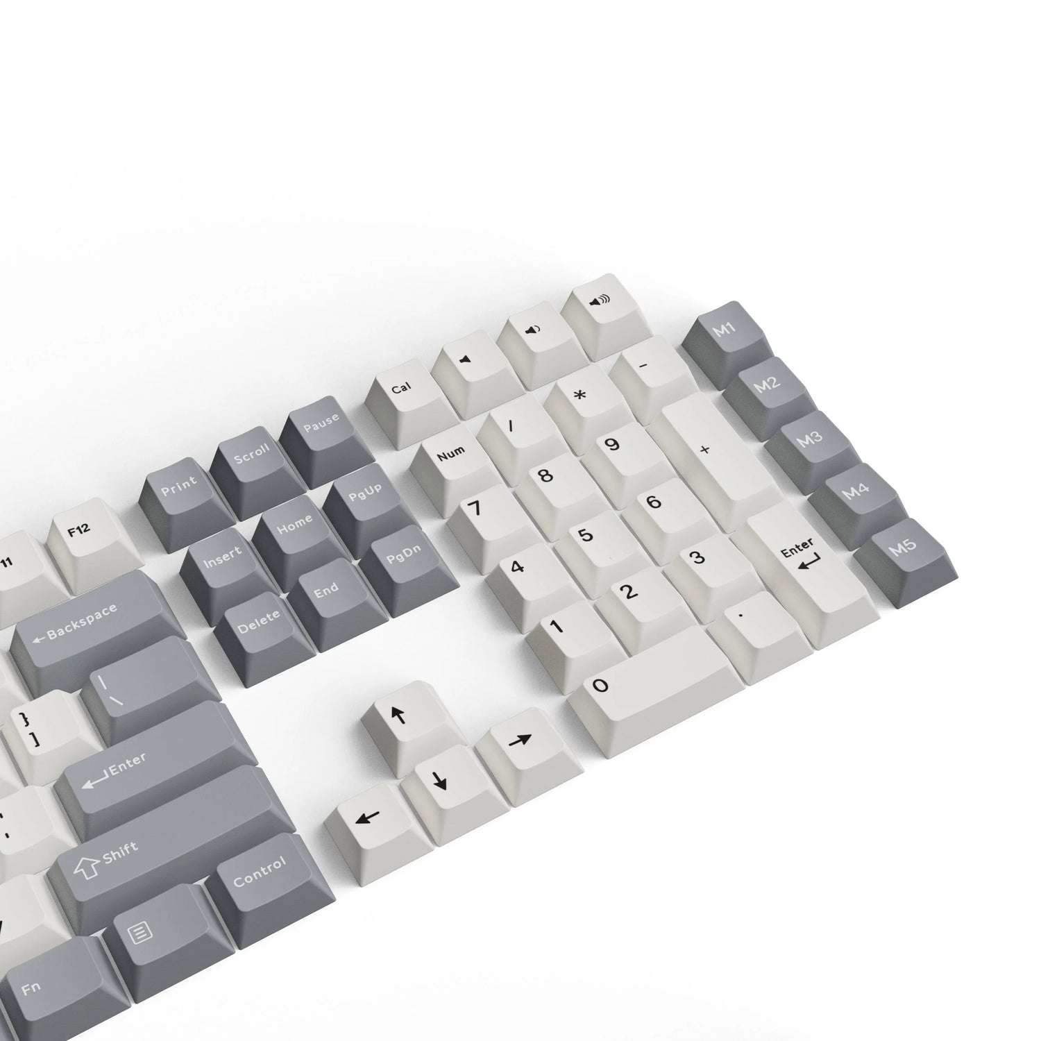 Keychron Grey / White / Mint 143 Key Cherry Profile Double Shot PBT Ke