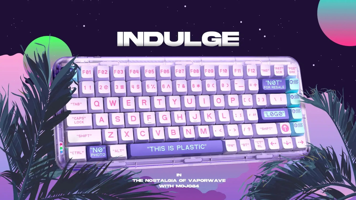 MelGeek Mojo84 Vaporwave 75% Hotswap Wireless RGB Mechanical Keyboard
