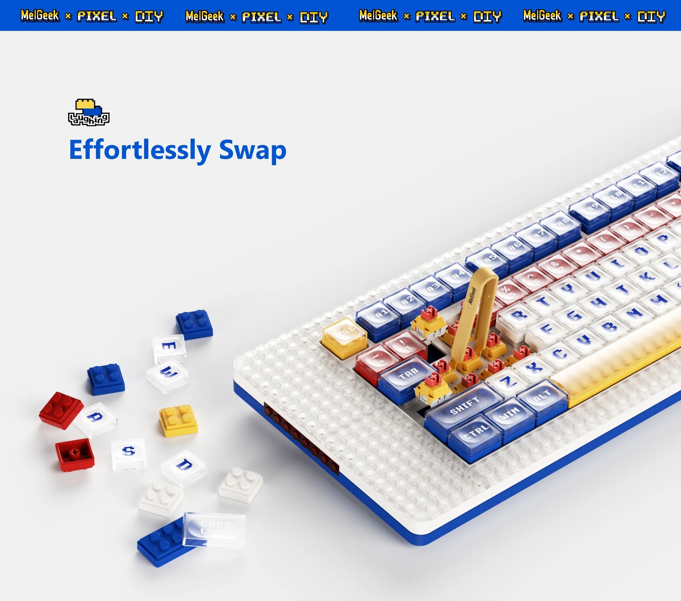 MelGeek Pixel Palette Brick Built TKL Hotswap Bluetooth 5.1 and 2.4 GH