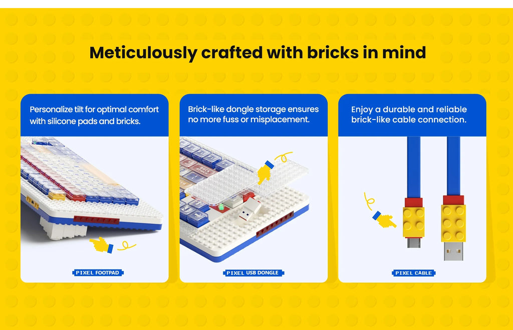 MelGeek Pixel Palette Brick Built TKL Hotswap Bluetooth 5.1 and 2.4 GH