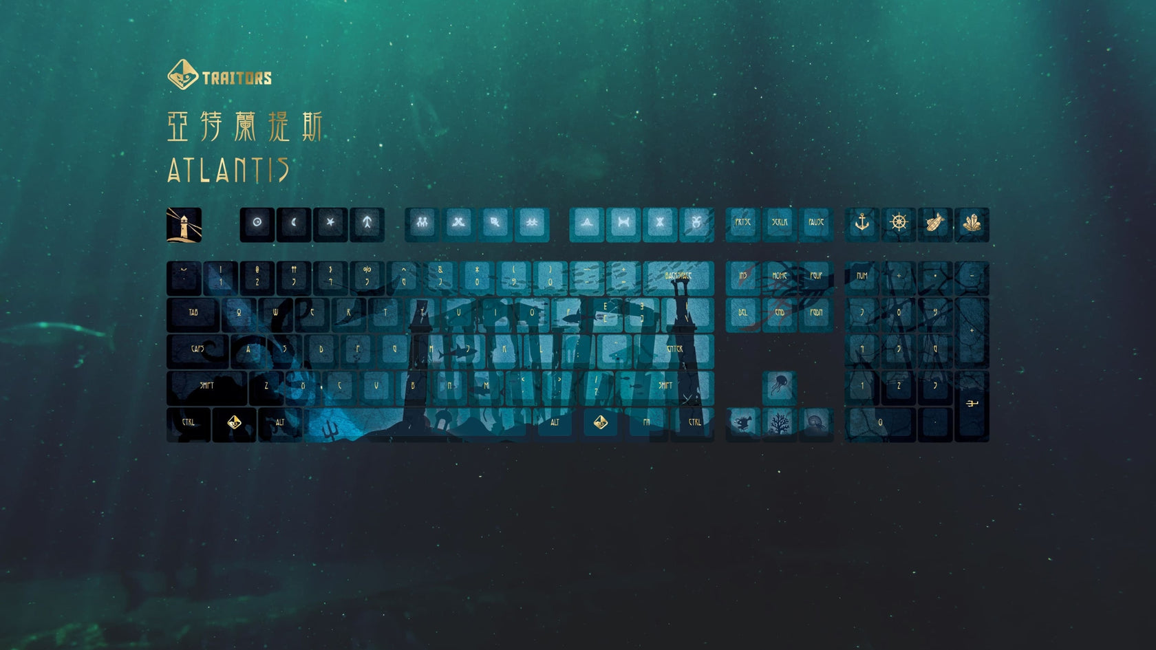 Traitors Atlantis 109 Key Cherry Profile Dye Sub PBT Keycap Set