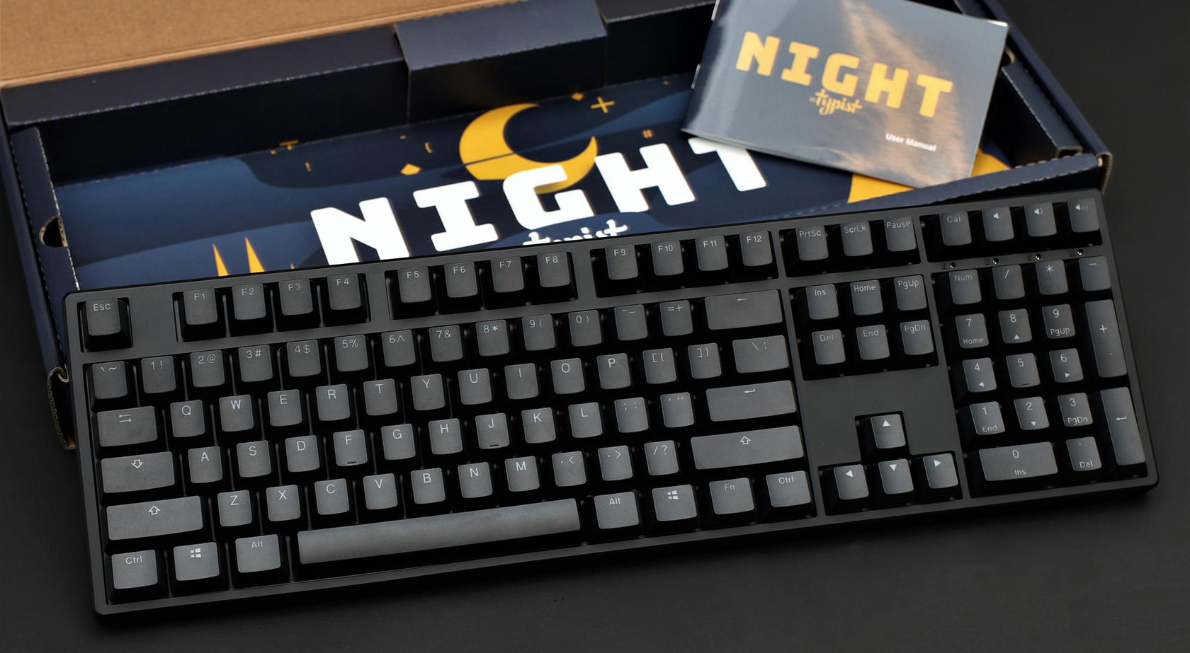 MK Night Typist Warm White LED Double Shot PBT Mechanical Keyboard