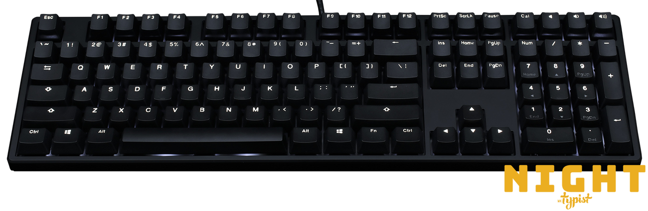 MK Night Typist Warm White LED Double Shot PBT Mechanical Keyboard