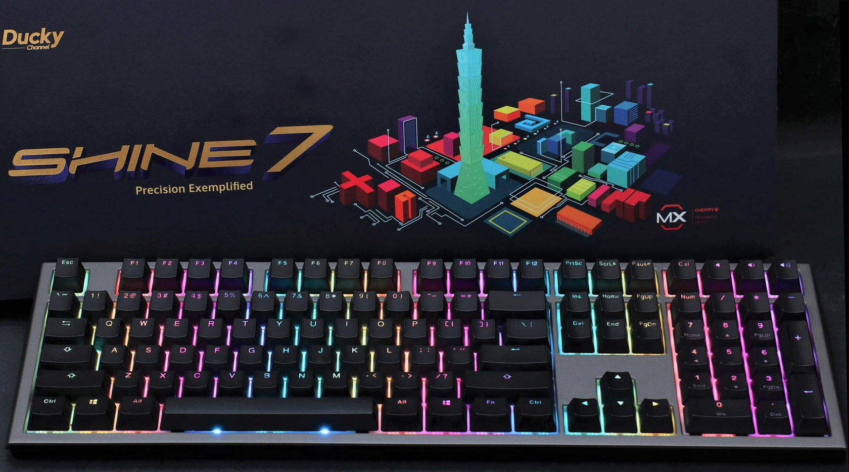 Ducky Shine 7 Gunmetal RGB LED Double Shot PBT Mechanical Keyboard