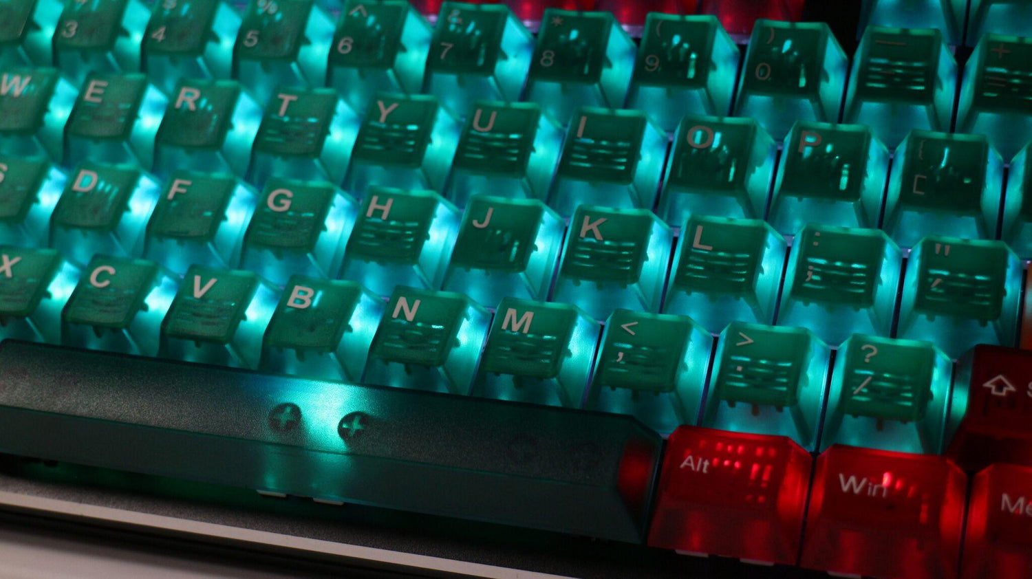 Tai-Hao Green & Red Translucent 152 Key Cubic Profile Double Shot ABS