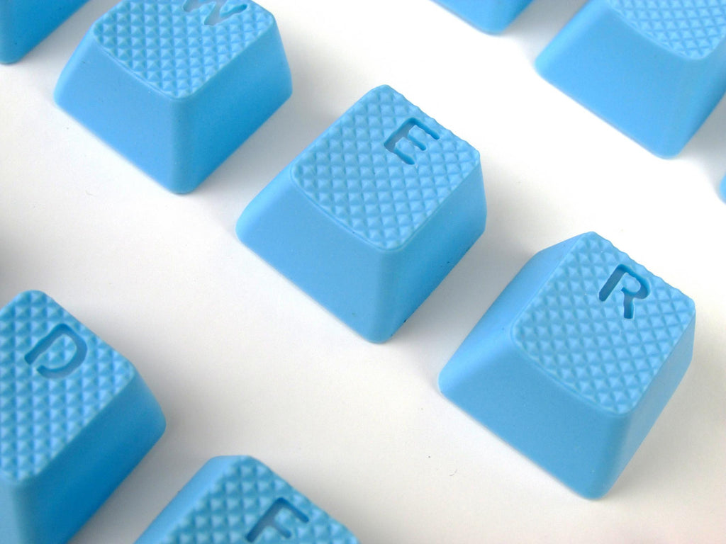 Tai-Hao Neon Blue Backlit 18 Key OEM Profile Double Shot TPR Rubber Ke