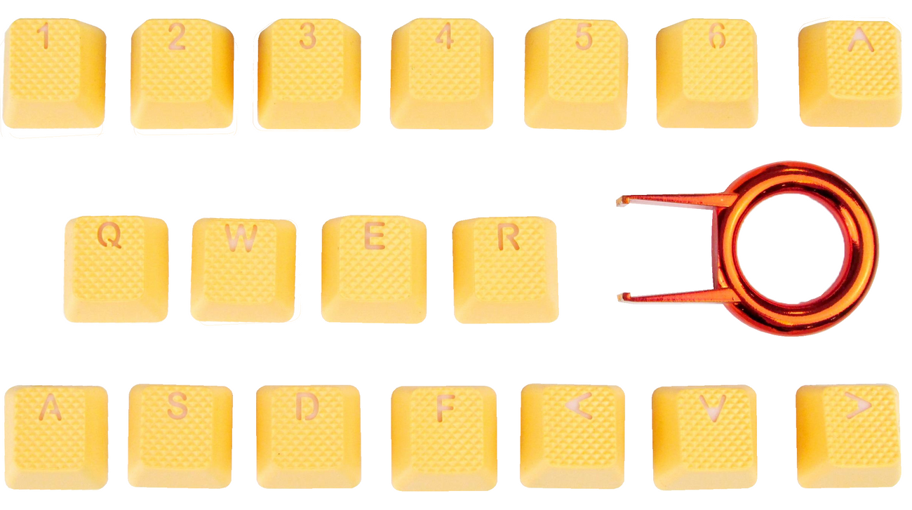 Tai-Hao Neon Orange Backlit 18 Key OEM Profile Double Shot TPR Rubber