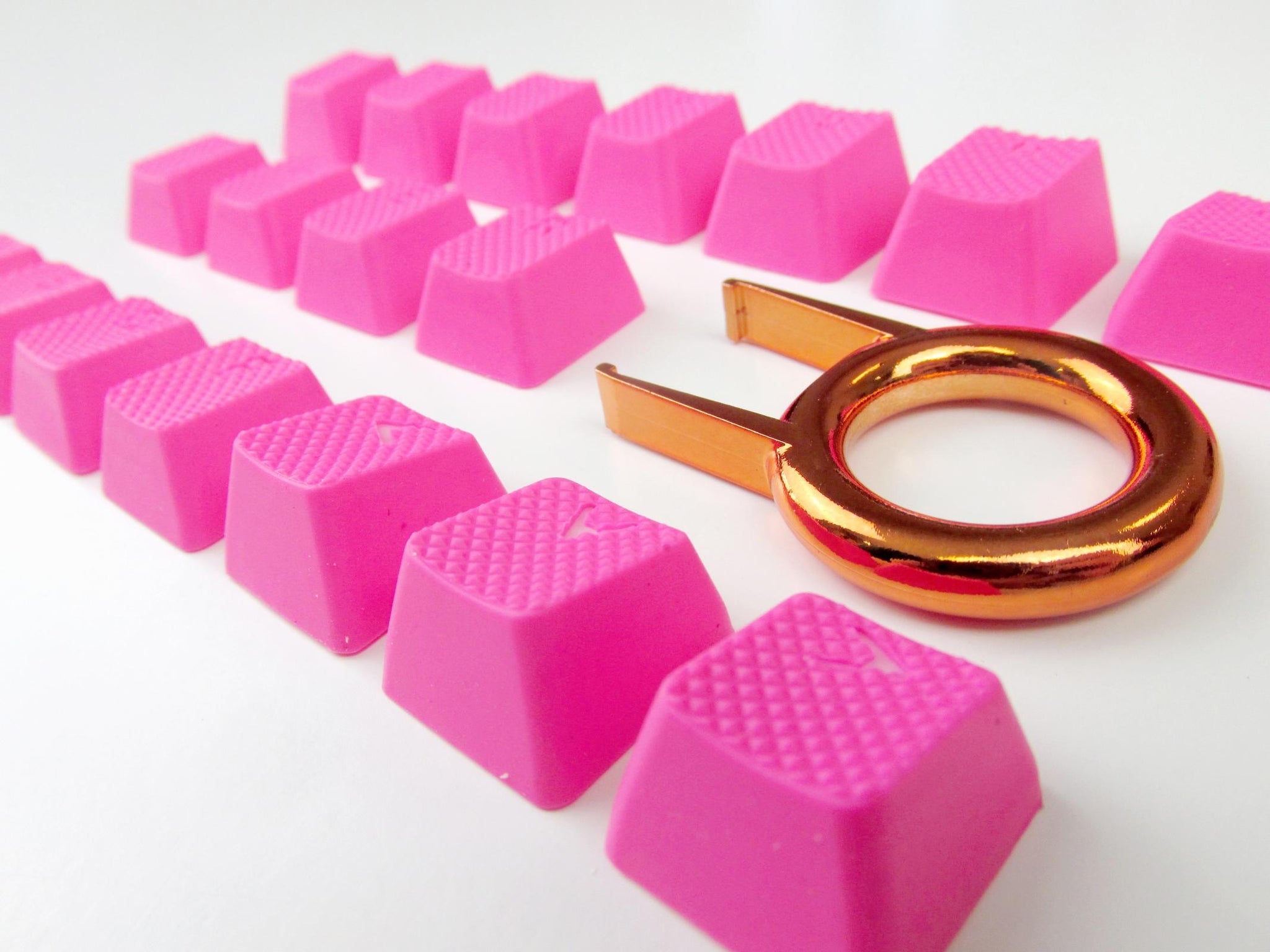 Tai-Hao Neon Pink Backlit 18 Key OEM Profile Double Shot TPR Rubber Ke
