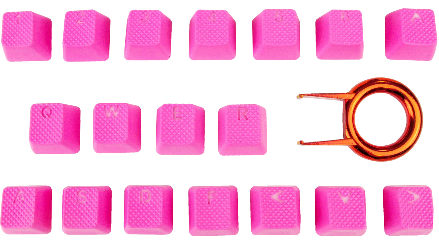 Tai-Hao Neon Pink Backlit 18 Key OEM Profile Double Shot TPR Rubber Ke
