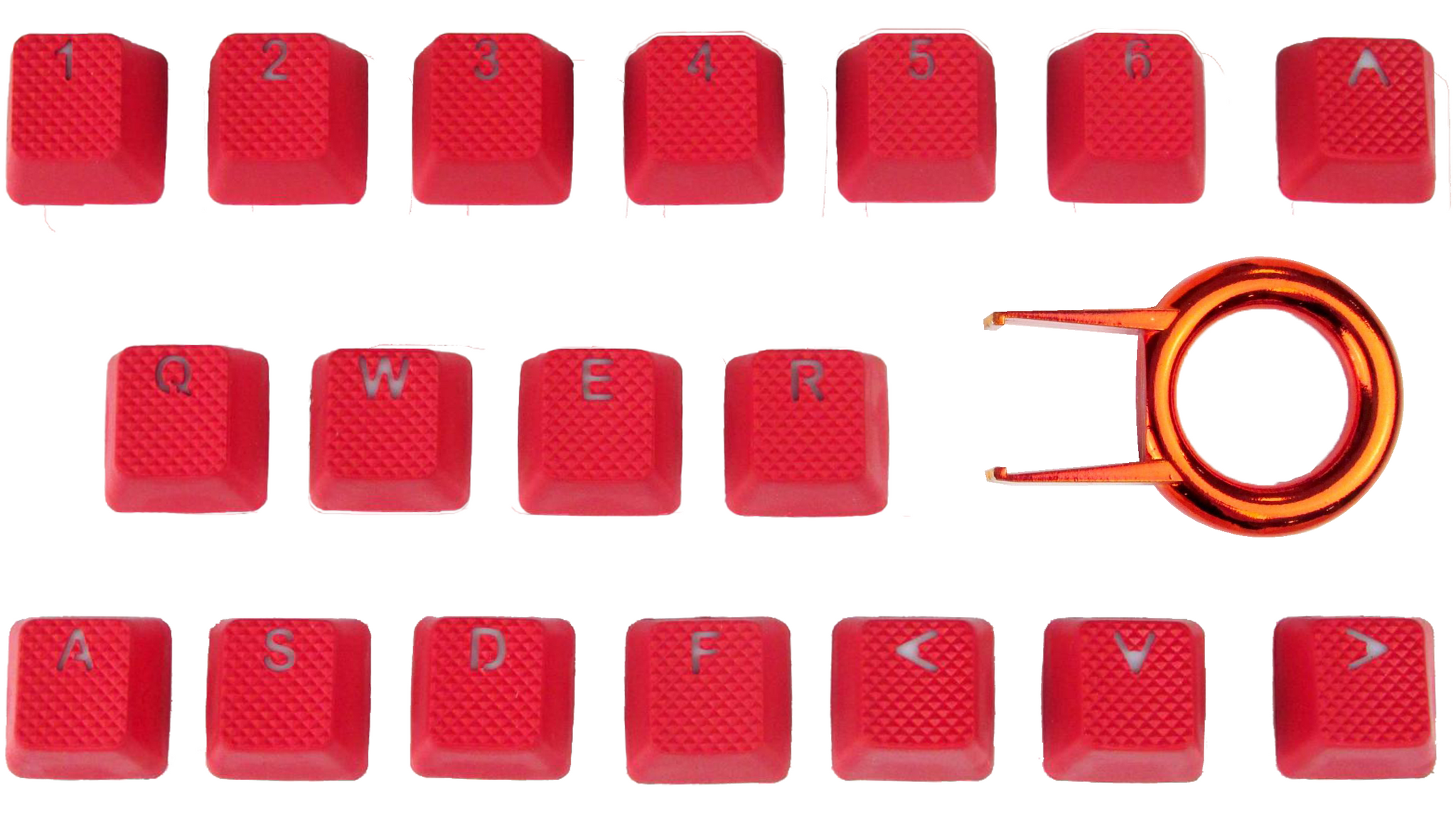 Tai-Hao Red Backlit 18 Key OEM Profile Double Shot TPR Rubber Keycap S