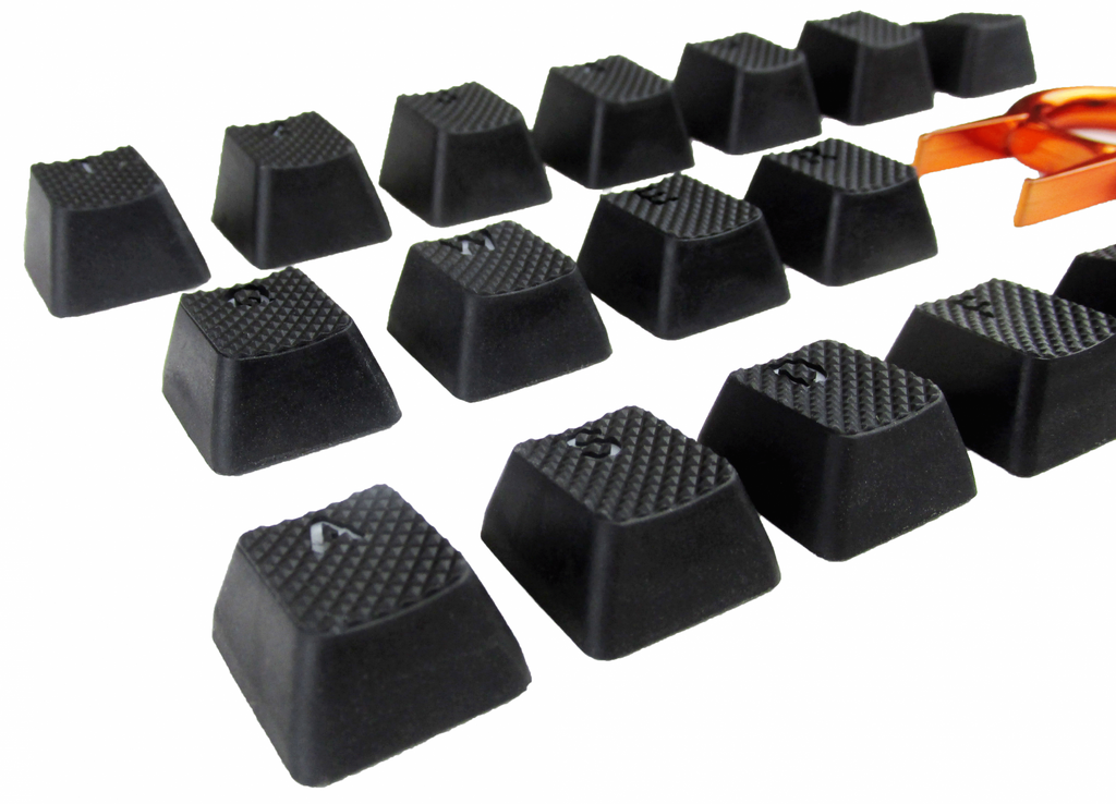 Tai-Hao Black Backlit 18 Key OEM Profile Double Shot TPR Rubber Keycap