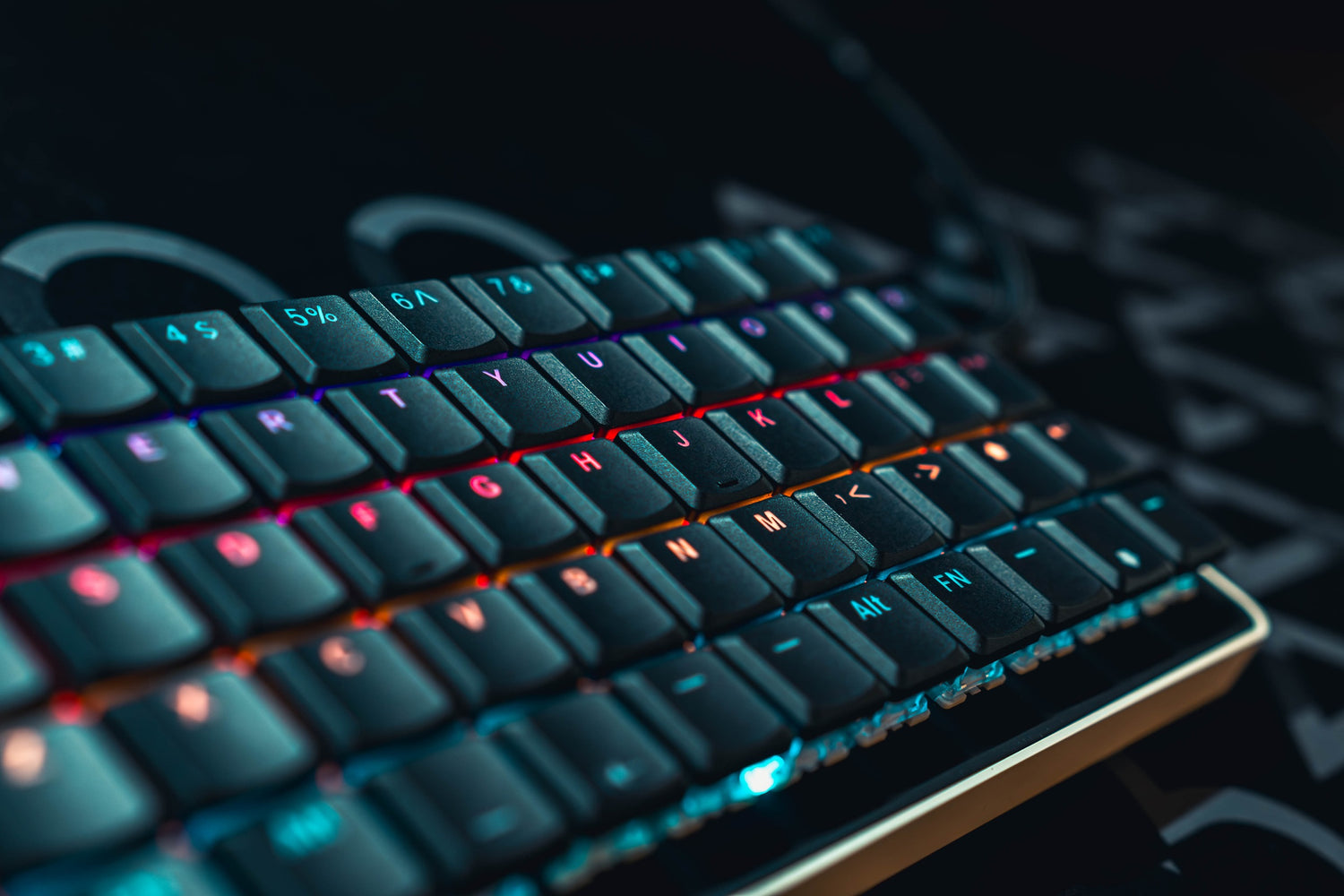 Tai-Hao Black THT Backlit 65 Key Double Shot PBT Low Profile Keycap Se