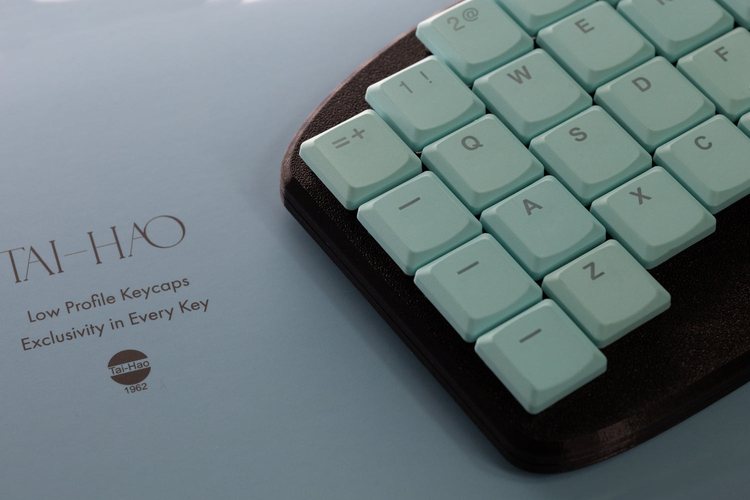 Tai-Hao Mint Blue THT Backlit 65 Key Double Shot PBT Low Profile Keyca