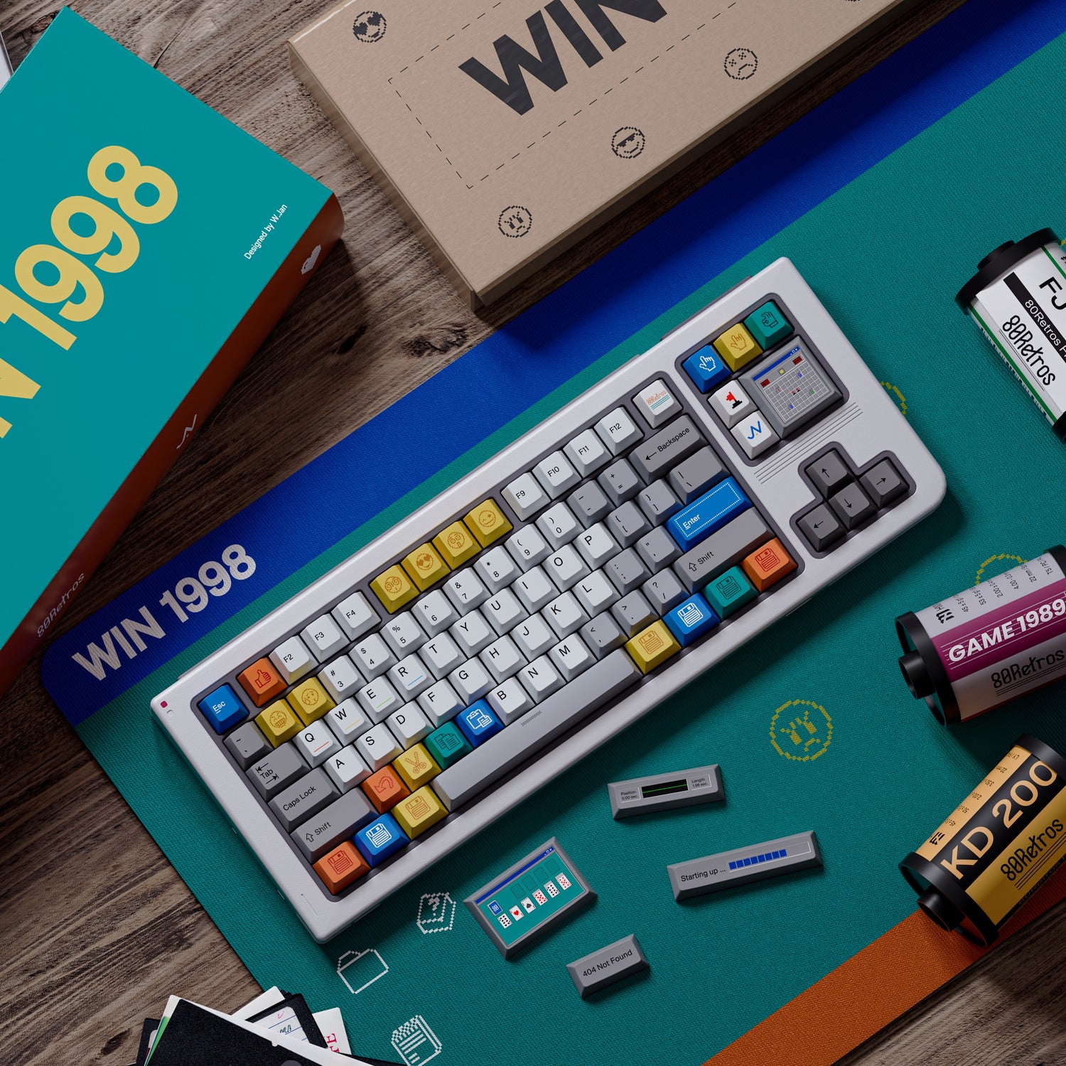 80Retros Win 1998 245 Key Cherry Profile PBT Keycap Set