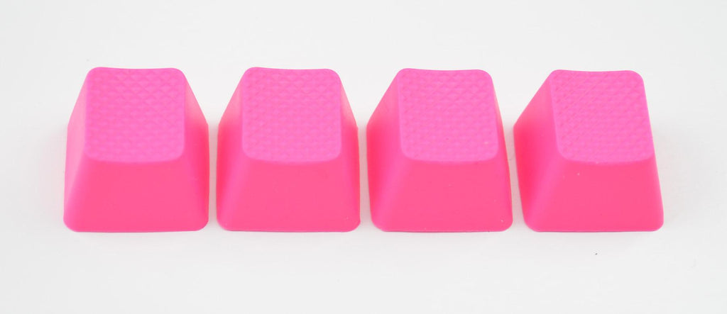 Tai-Hao Neon Pink Row 4 Blank 4 Key OEM Profile TPR Rubber Keycap Set