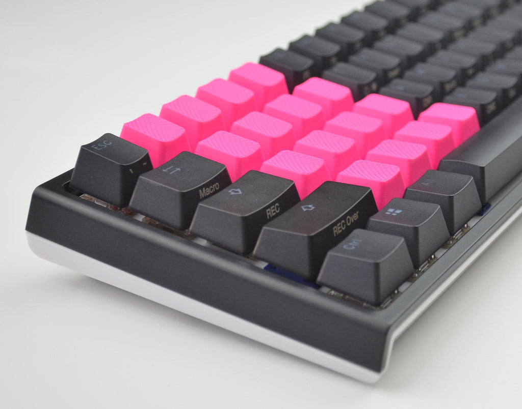 Tai-Hao Neon Pink Row 3 Blank 4 Key OEM Profile TPR Rubber Keycap Set