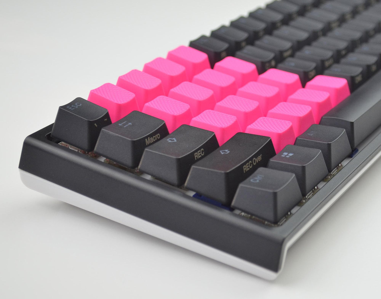 Tai-Hao Neon Pink Row 3 Blank 4 Key OEM Profile TPR Rubber Keycap Set