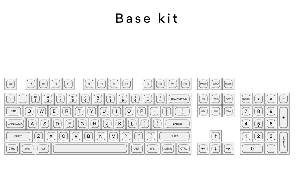 Tex Film Never Dies Base 104 Key ADA Profile Laser Printed ABS Keycap
