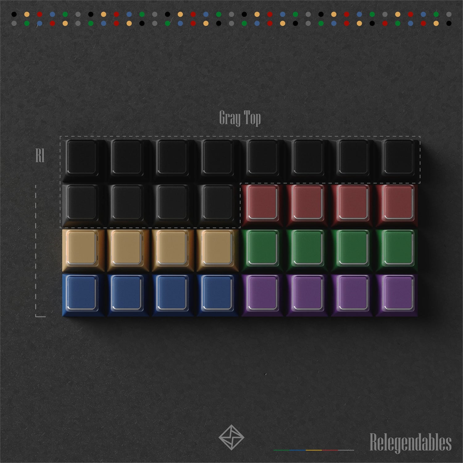 KBDFans PBTFans Retro Dark Lights R2 Keycap Set