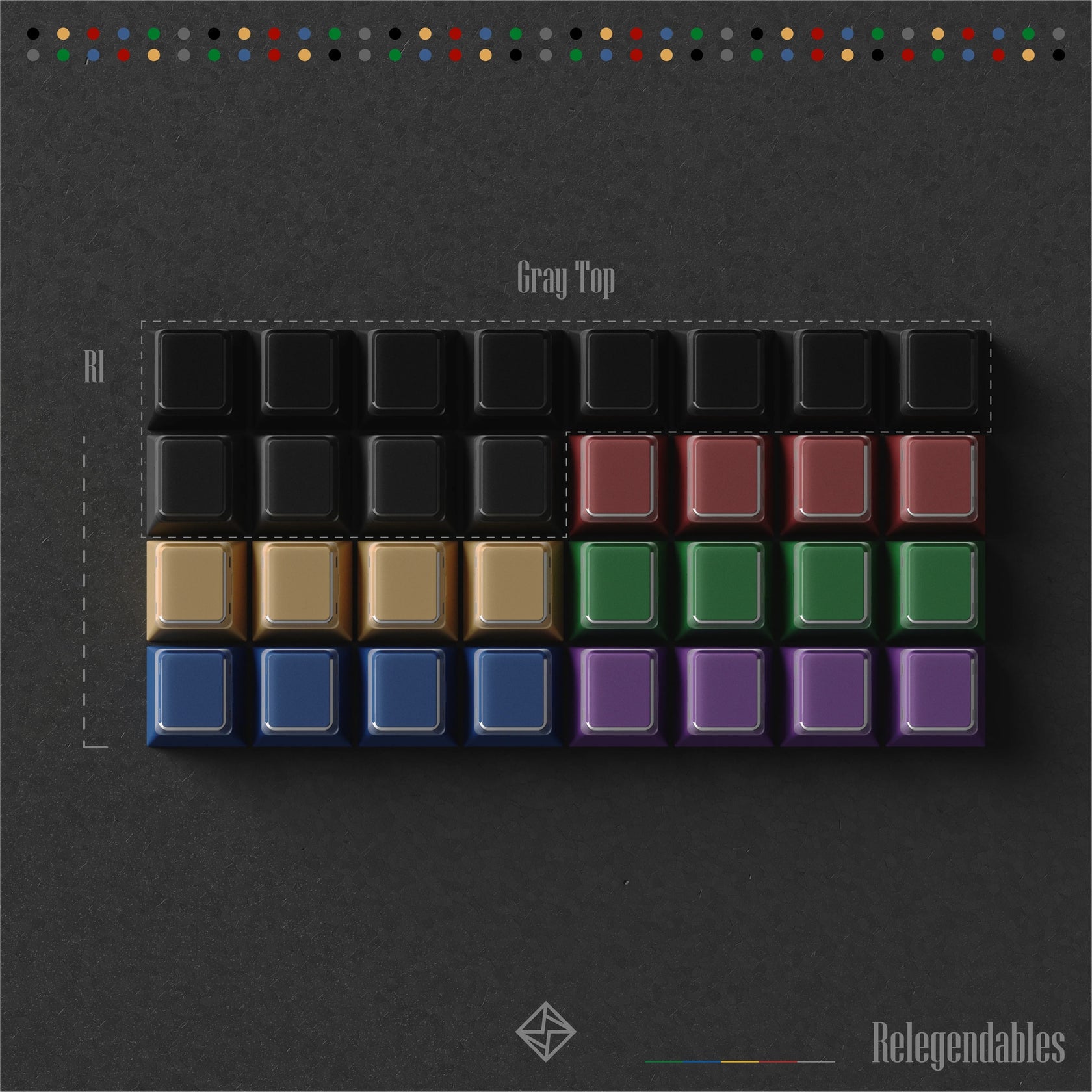 KBDFans PBTFans Retro Dark Lights R2 Keycap Set