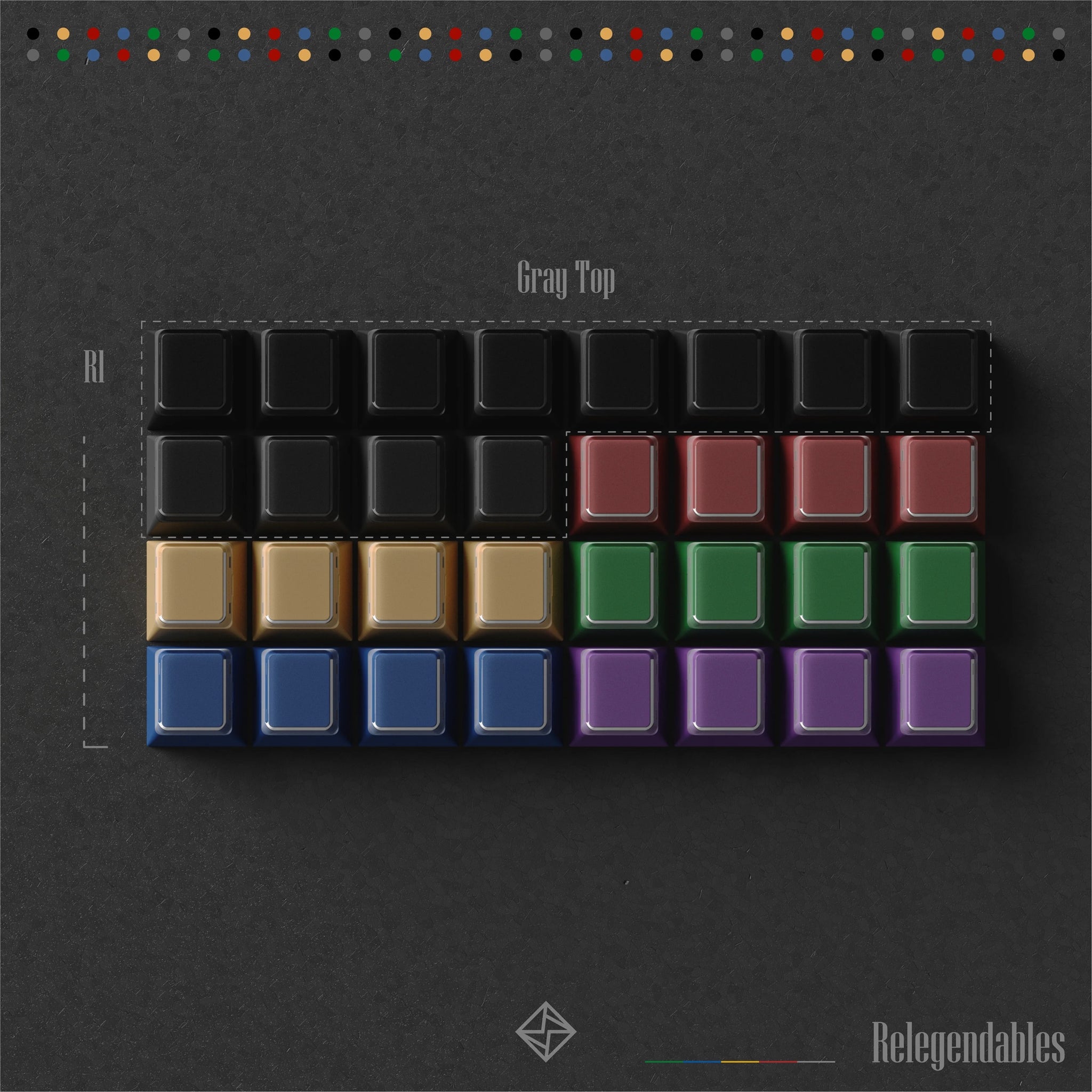 KBDFans PBTFans Retro Dark Lights R2 Keycap Set