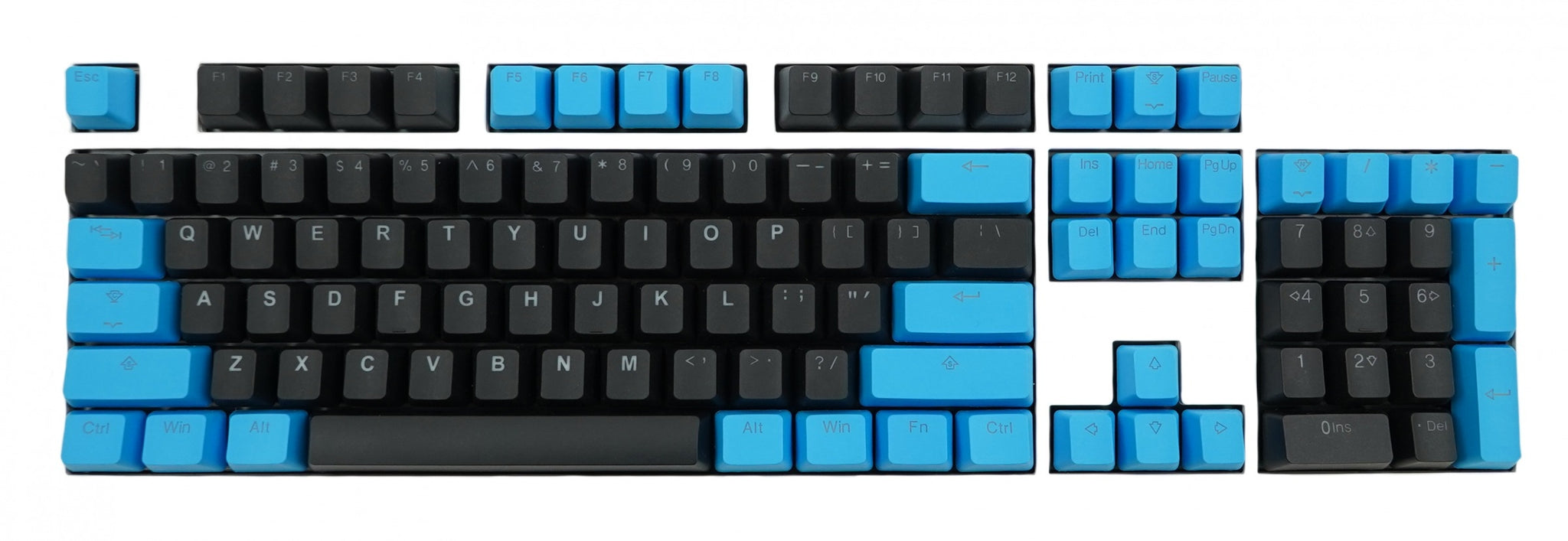 Tai-Hao 104 Key PBT Double Shot Backlit Keycap Set Blue / Black