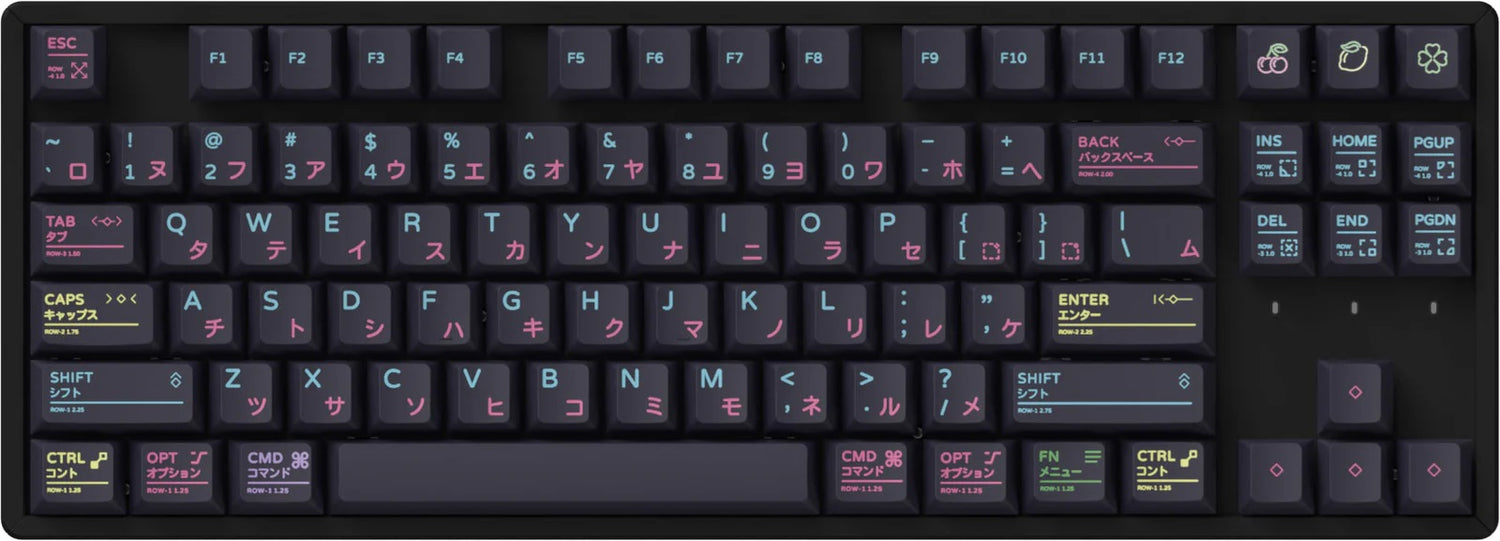 Keychron Neon Night 140 Key Cherry Profile Dye Sub PBT Keycap Set