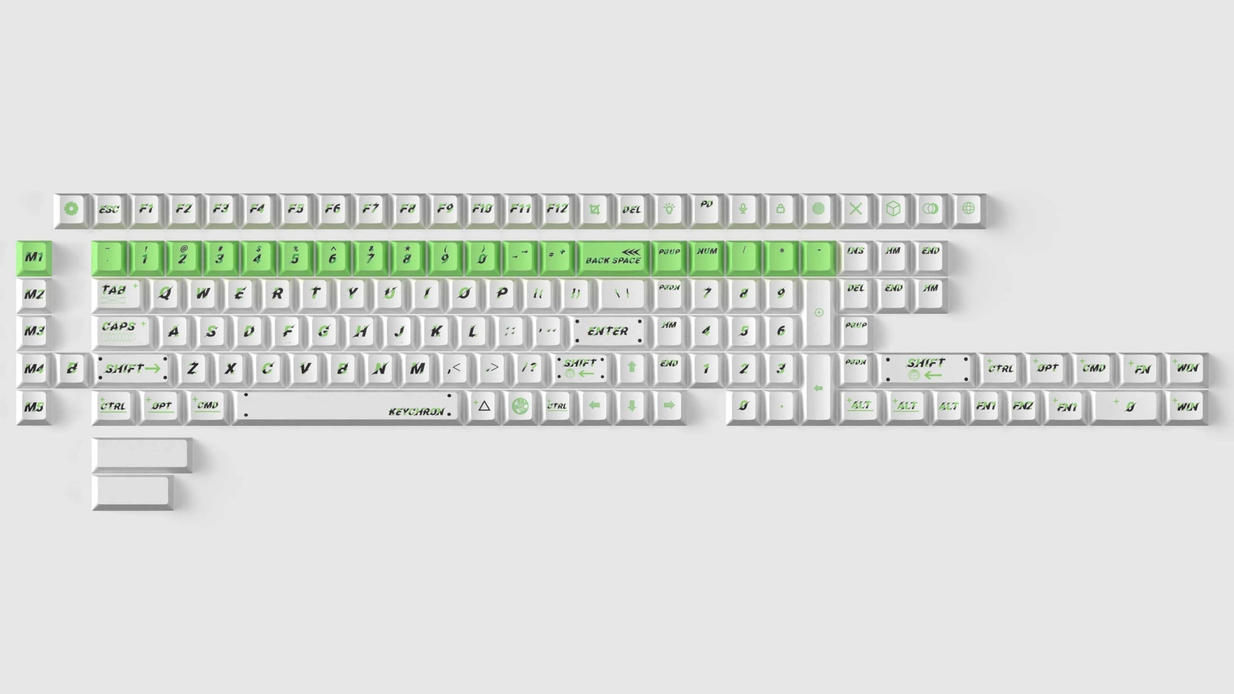 Keychron Green Pulsation 140 Key Cherry Profile Dye Sub PBT Keycap Set