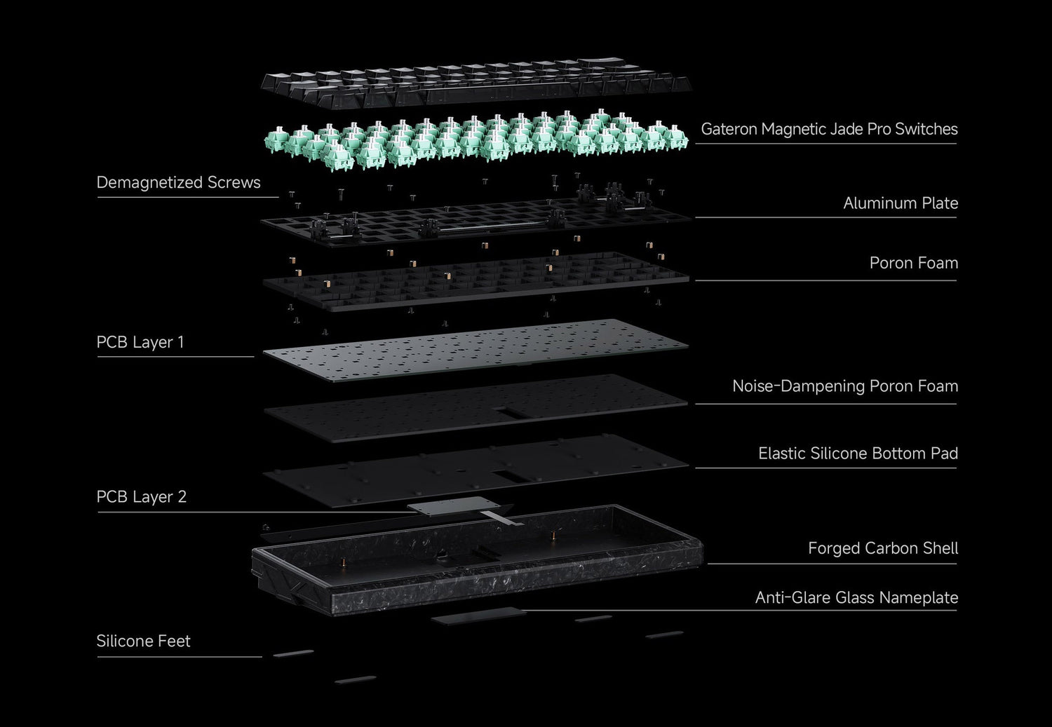 WLMOUSE Ying63 HE 8K Forged Carbon Fiber RGB Keyboard