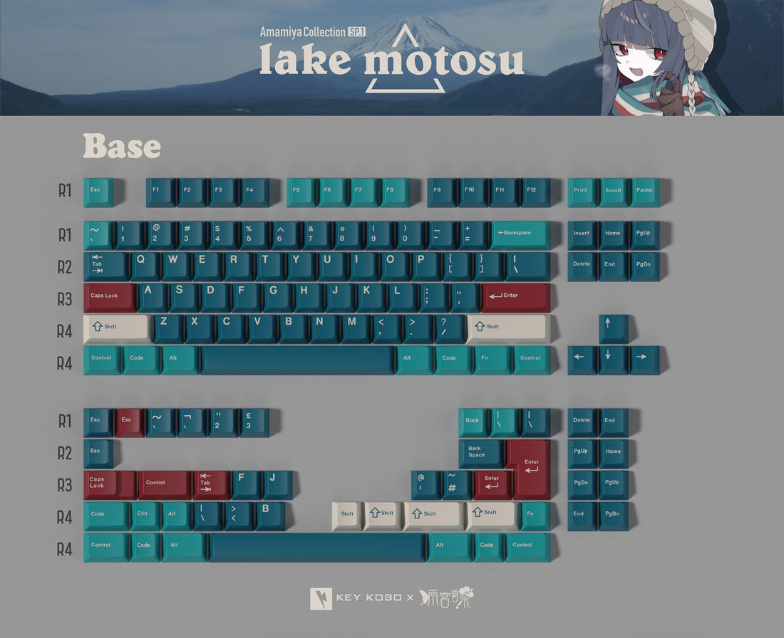 Key Kobo Motosu Lake Cherry Profile Double Shot ABS Keycap Set