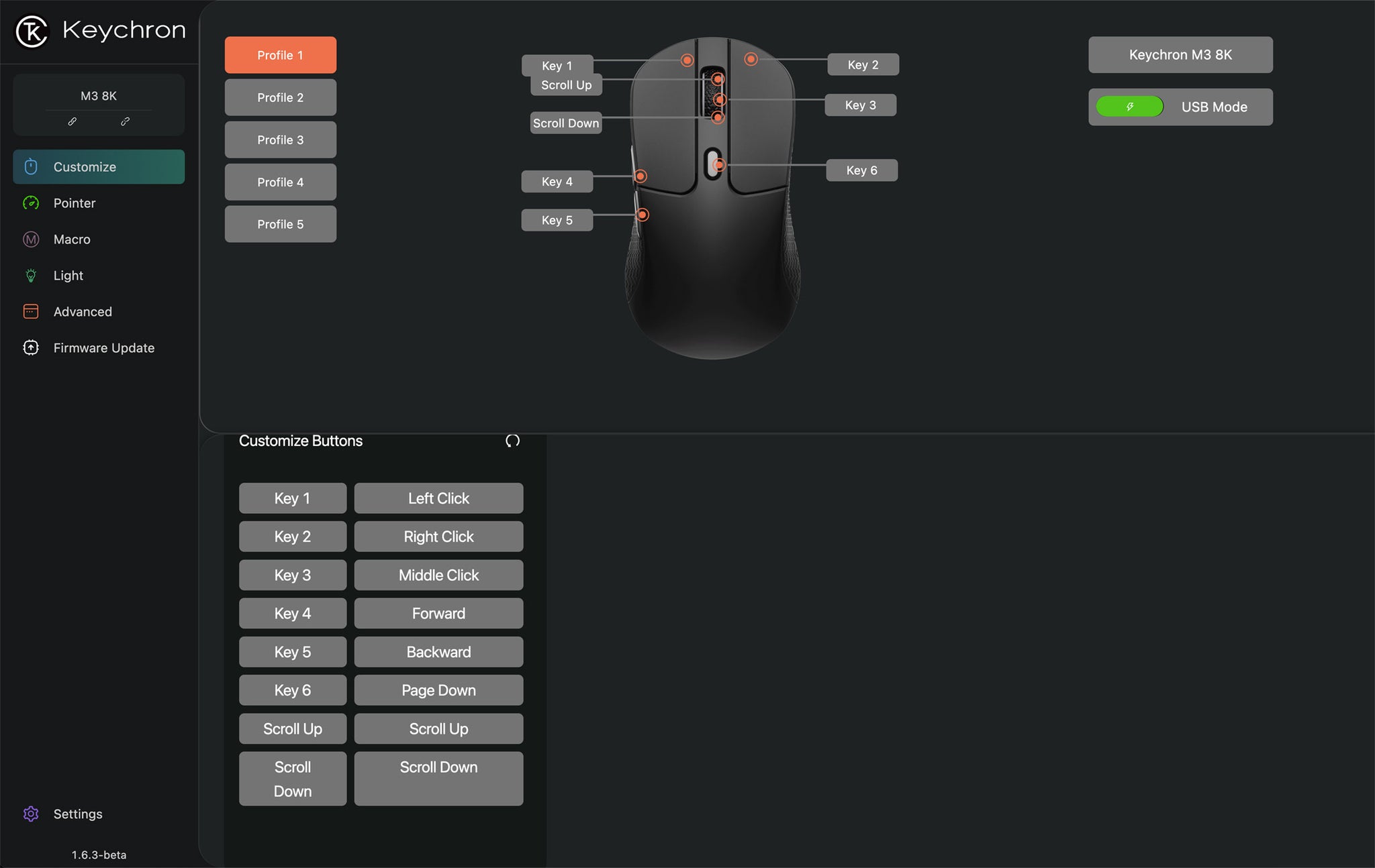 Keychron M3 Black 8K Wireless Mouse