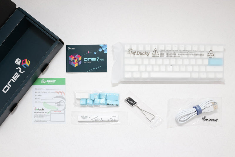 Ducky One 2 Mini Pure White RGB LED 60% Double Shot PBT Mechanical Key