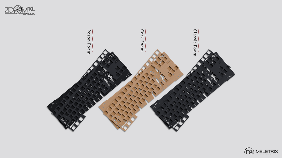 Meletrix Zoom TKL DYNA Aluminum Barebones Wireless DIY Keyboard Kit Gr