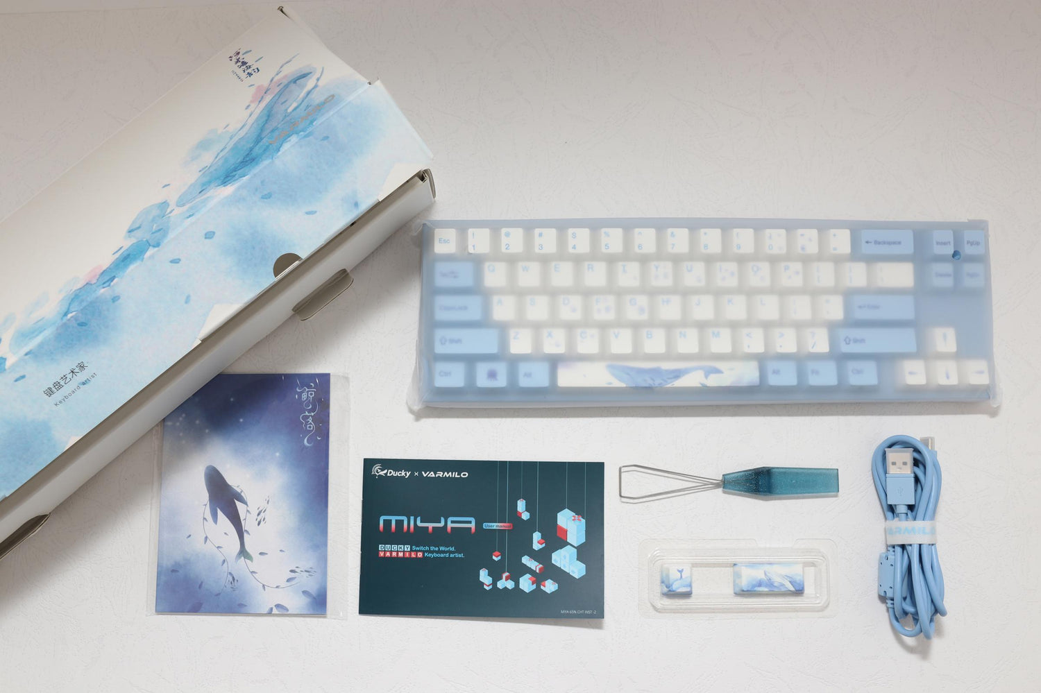 Ducky x Varmilo Miya Pro Sea Melody 65% White LED Dye Sub PBT Mechanic