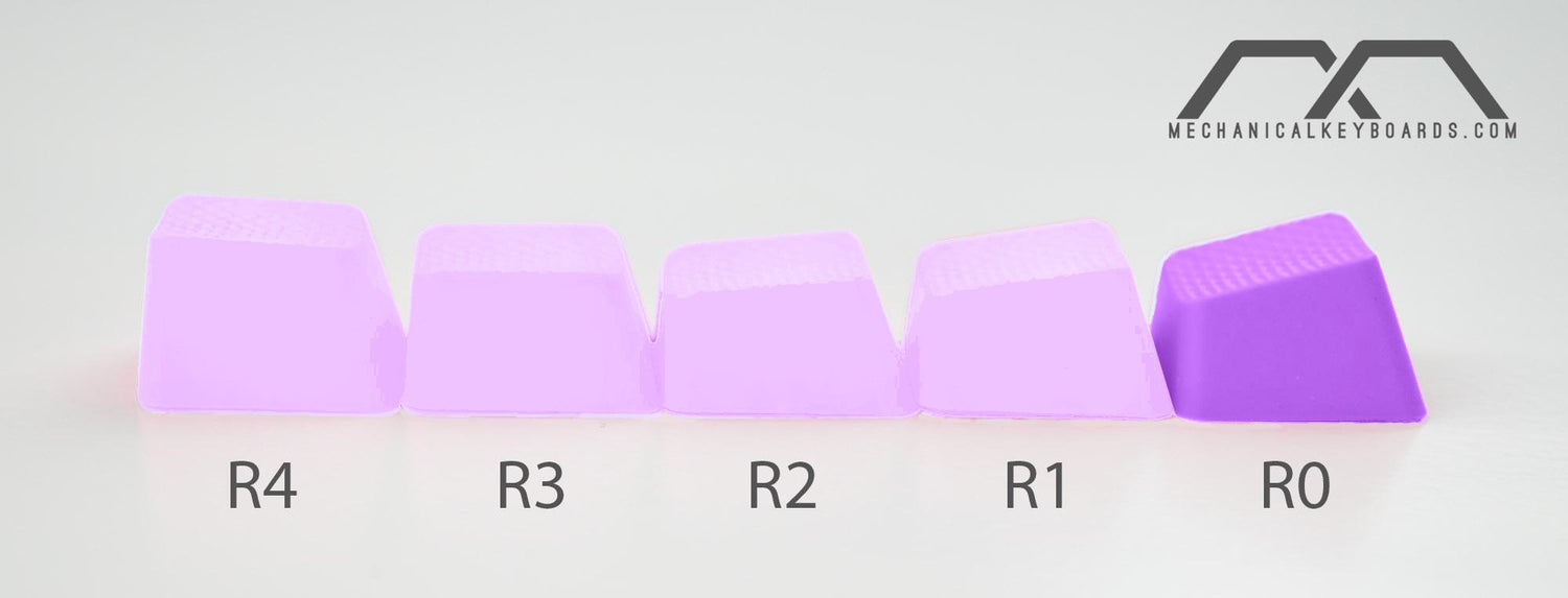 Tai-Hao MK Purple Blank Row 0 - 4 Key OEM Profile TPR Rubber Keycap Se