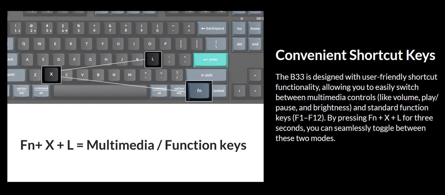 Keychron B33 TKL Wireless Low Profile Keyboard