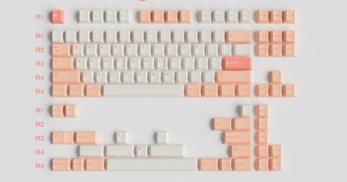 GMK Peaches and Cream Lite Base 116 Key Cherry Profile ABS Keycap Set