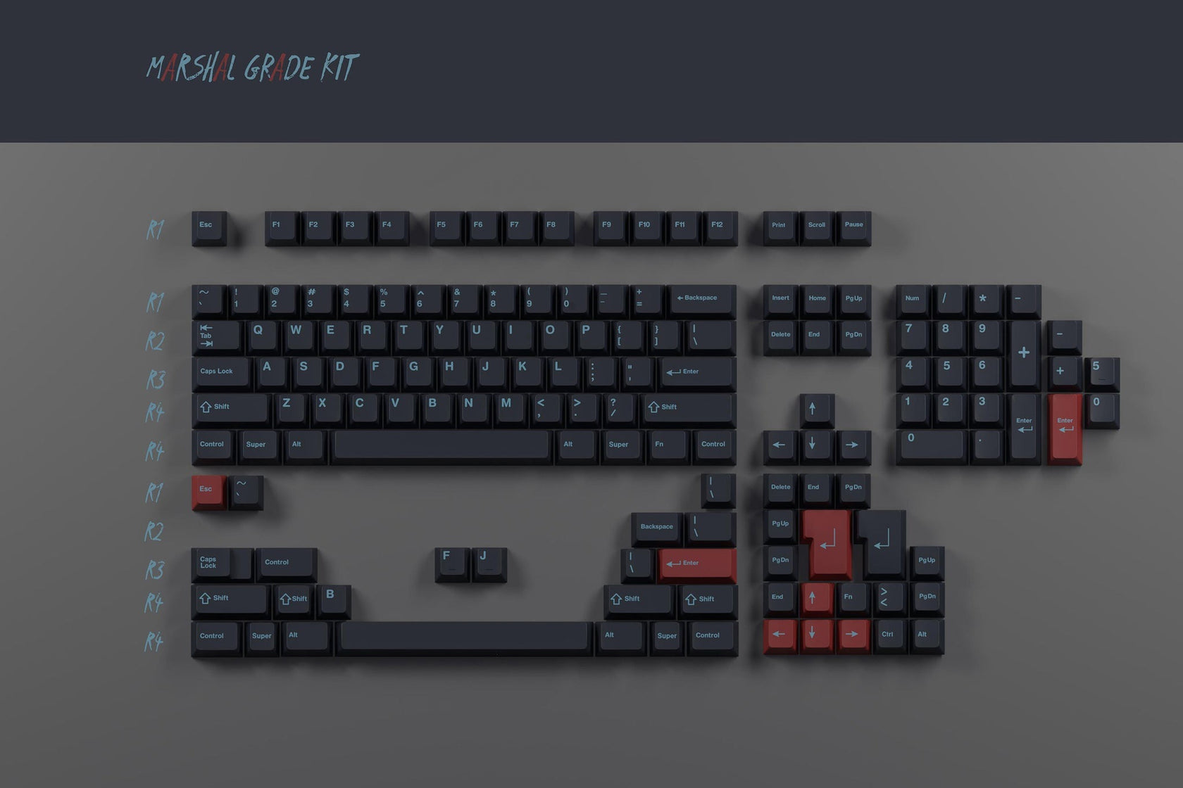 GMK Shadow Cherry Profile Double Shot ABS Keycap Set
