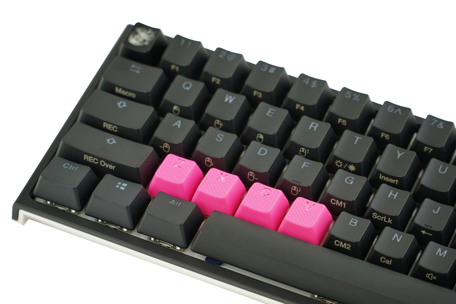 Tai-Hao Neon Pink Row 1 Backlit 4 Key OEM Profile TPR Rubber Keycap Se