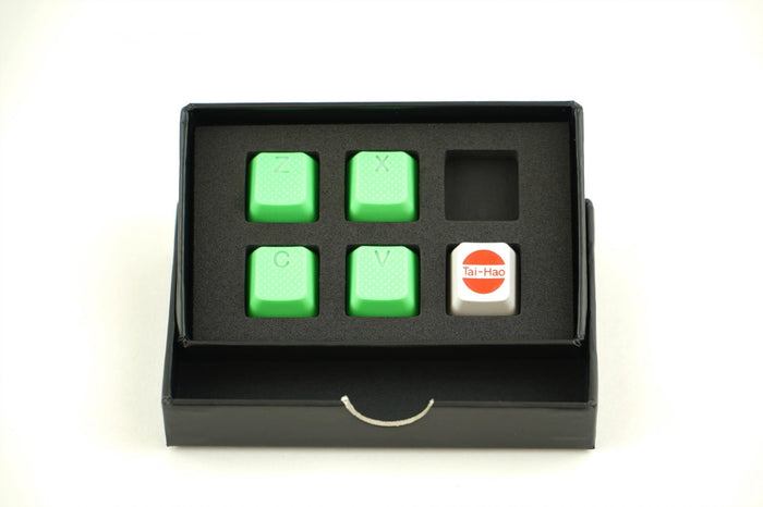Tai-Hao Green Row 1 Backlit 4 Key OEM Profile TPR Rubber Keycap Set