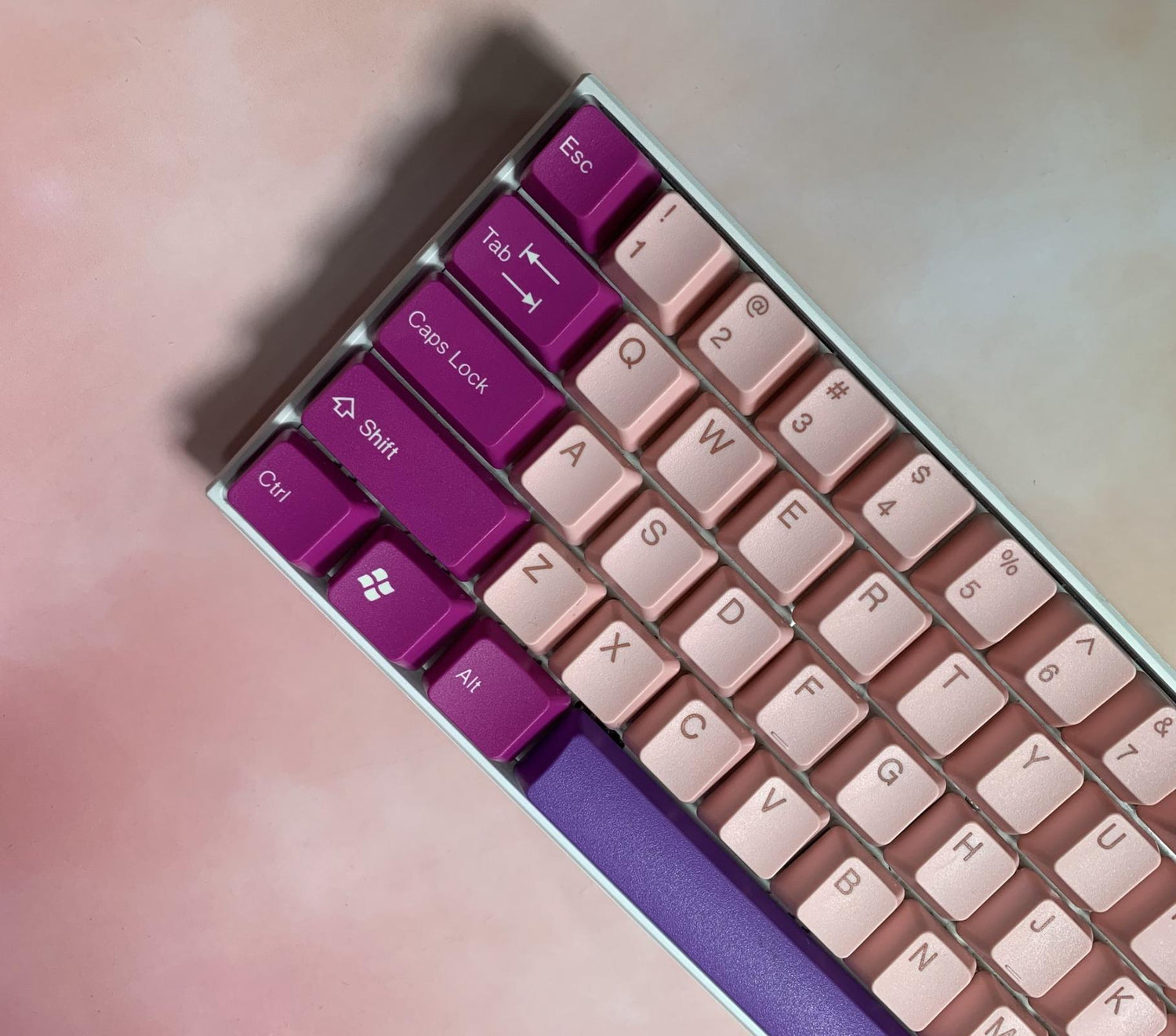 Tai-Hao Pink / Raspberry 115 Key OEM Profile Double Shot ABS Keycap Se