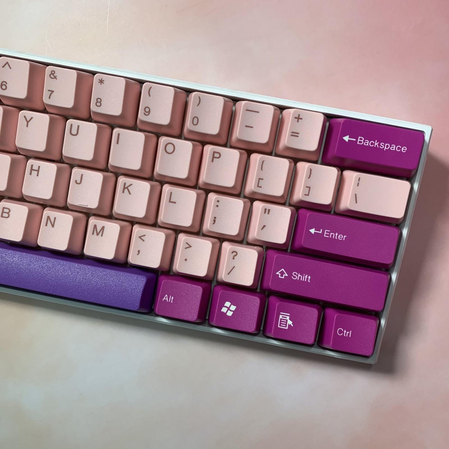 Tai-Hao Pink / Raspberry 115 Key OEM Profile Double Shot ABS Keycap Se